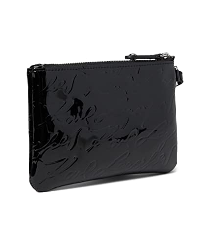 Karl Lagerfeld Paris SLG Essential Embossed Patent, Black/Silver