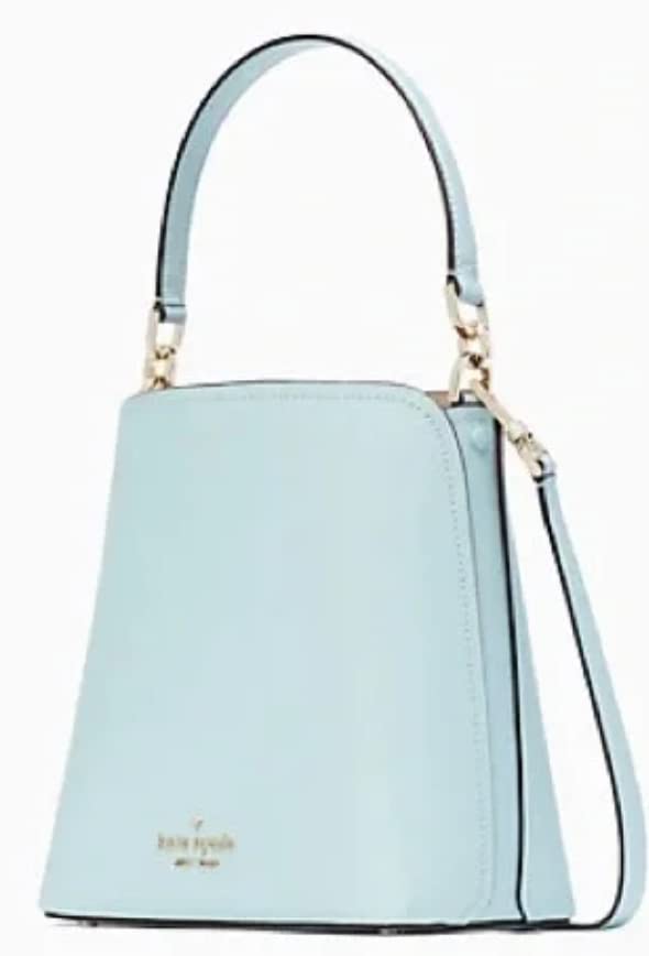 Kate Spade Darcy Refined Grain Leather Small Bucket Bag Crossbody (Blue Glow)