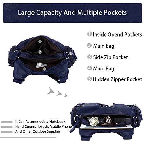 Angel Kiss Small Hobo Bags for Women Multi Pockets Purses Long Strap Handbags Adjustable Shoulder Bags for Everdayuse