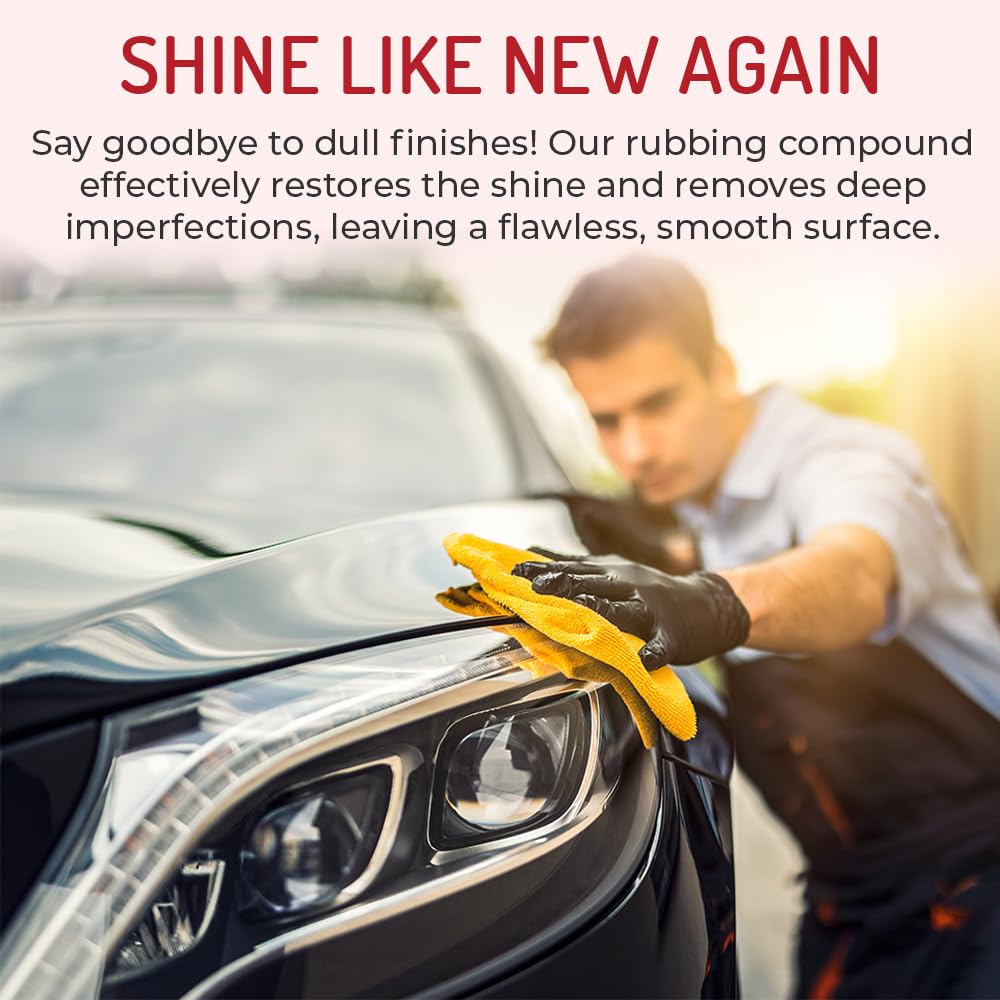 No.7 Heavy Duty Rubbing Compound - 10 Fl Oz - Cleans and Restores - Removes Deep Scratches and Stains - Restores Shine to Dull Finishes