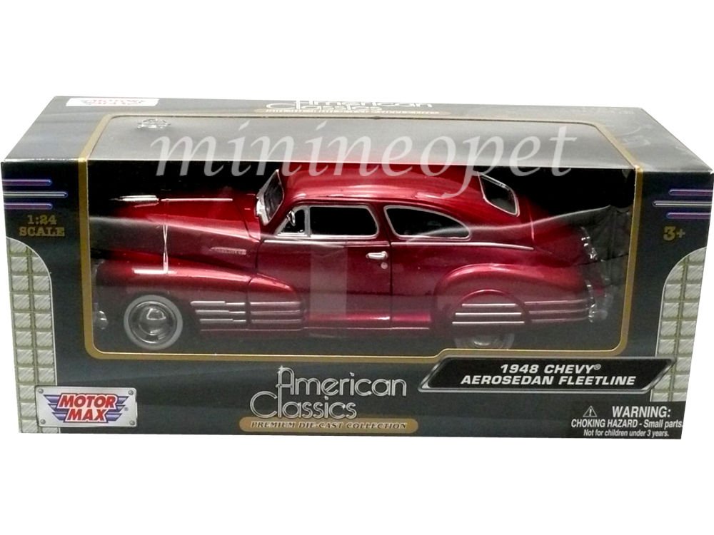 MOTORMAX 73266 1948 48 Chevy AEROSEDAN Fleetline 1/24 DIECAST RED,#G14E6GE4R-GE 4-TEW6W206601