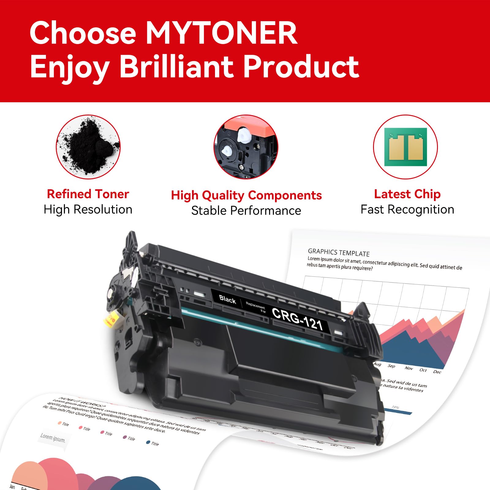 MYTONER Compatible Toner Cartridge 121 Replacement for Canon 121 CRG-121 3252C001 Work with imageCLASS D1650 D1620 Printer (Black, 2-Pack)