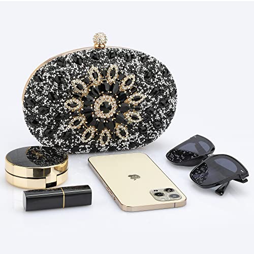 Rhinestone Hobo Bags for Women, Sparkly Evening Handbag Rhinestone Purse Sparkly Crystal Clutch Purse Chic Evening Handbag
