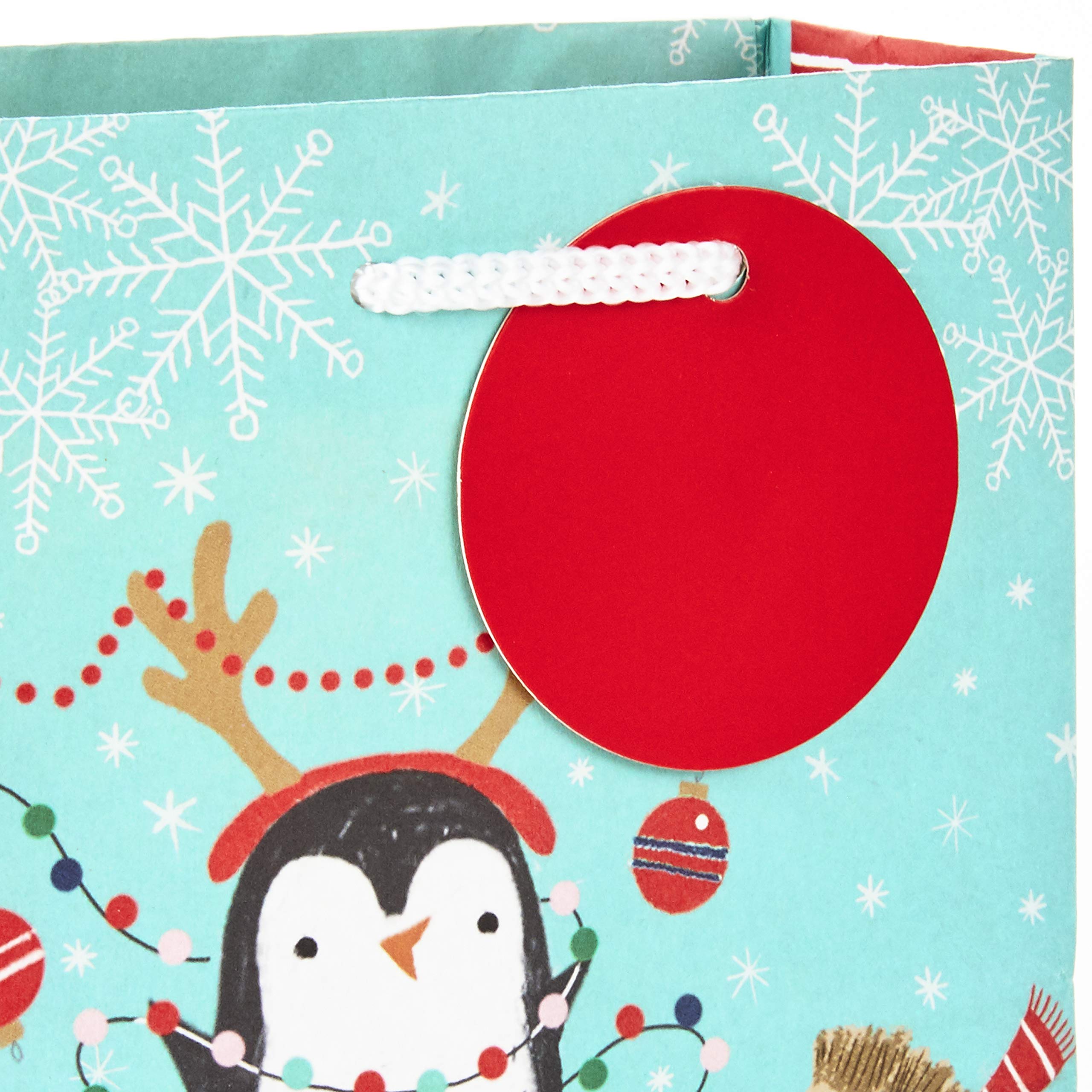 Hallmark Christmas Gift, Assorted Sizes (8 Bags: 2 Small 5", 2 Medium 8", 2 Large 11", 2 Extra Large 14") Penguins, Hedgehogs, Santa Claus, Snowmen, Trees