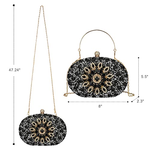 Rhinestone Hobo Bags for Women, Sparkly Evening Handbag Rhinestone Purse Sparkly Crystal Clutch Purse Chic Evening Handbag