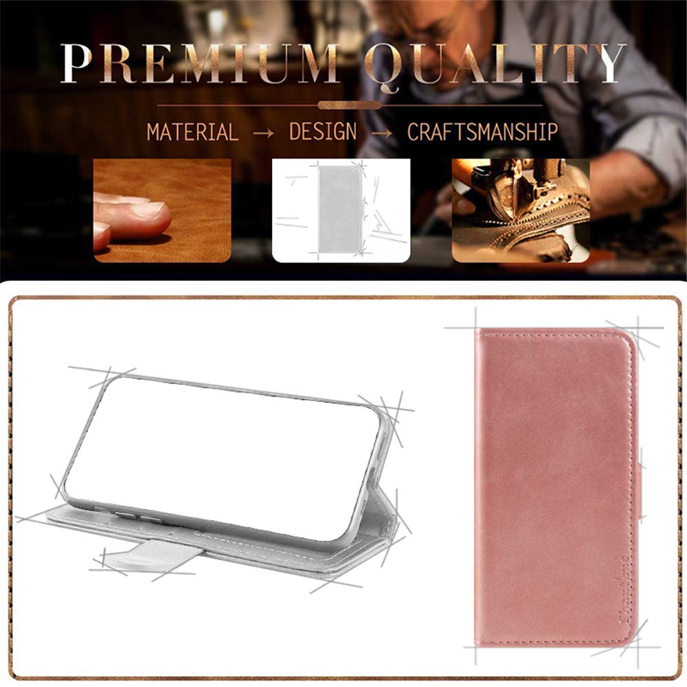 for Gigaset GS370 Case, Leather Wallet Case with Cash & Card Slots Soft TPU Back Cover Magnet Flip Case for Gigaset GS370 Plus (5.7”)