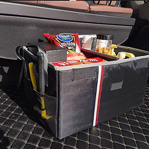 HXR Car Boot Bags 2 Pcs Foldable Car Trunk Organizer Car Tailgate Storage Box Waterproof and Wear-Resistant Car Boot Bags (Color : Black)