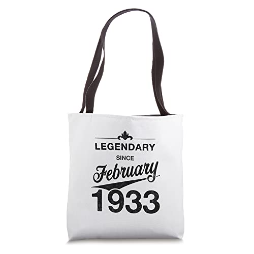 90th Birthday 90 Year Old Born in February 1933 Vintage Tote Bag