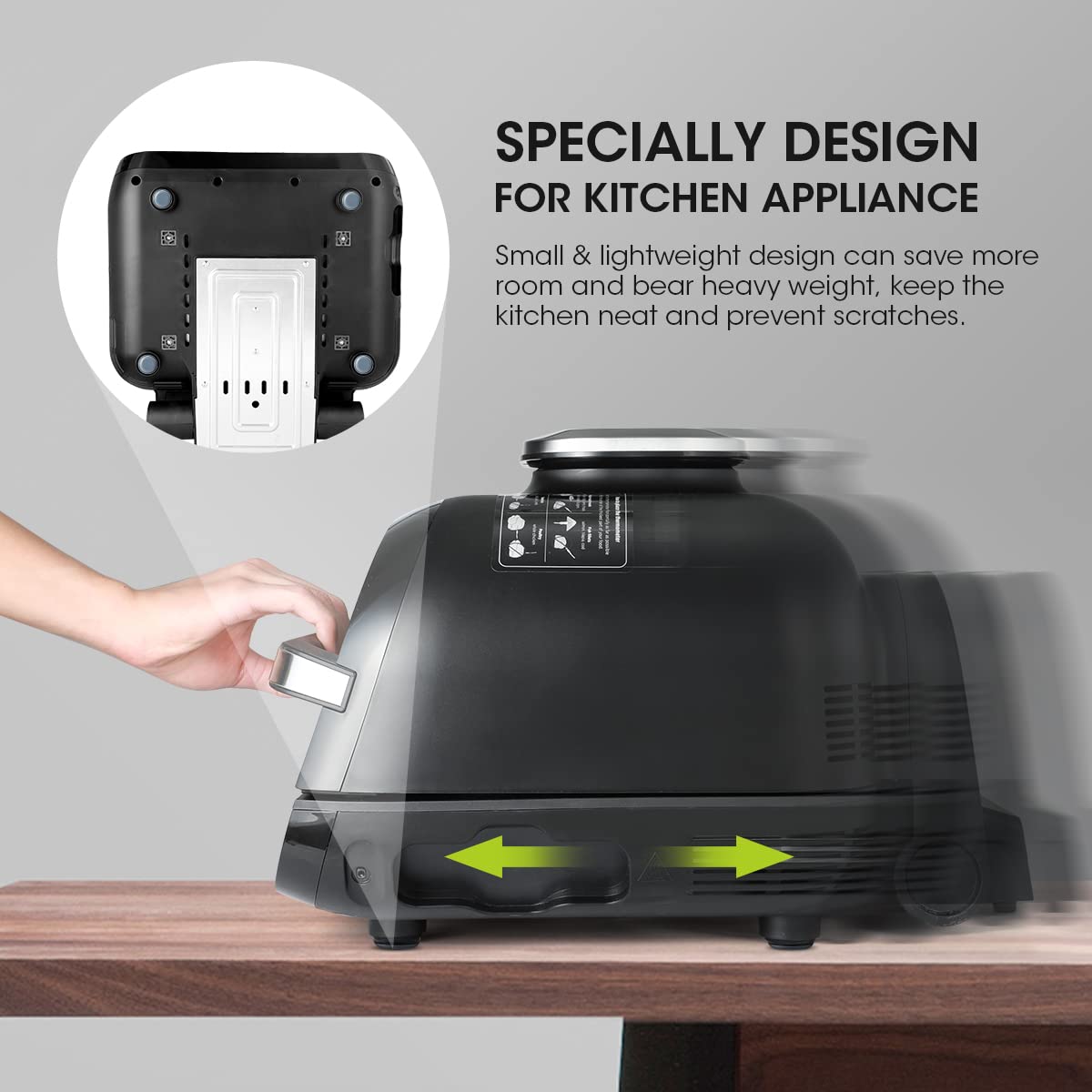 AIEVE Appliance Slider, 8Pcs Adhesive Magic Teflon Self Stick Slider for Most Countertop Small Kitchen Appliance Coffee Maker, Air Fryer, Pressure Cooker, Blender and More, Easy Moving & Saving Space