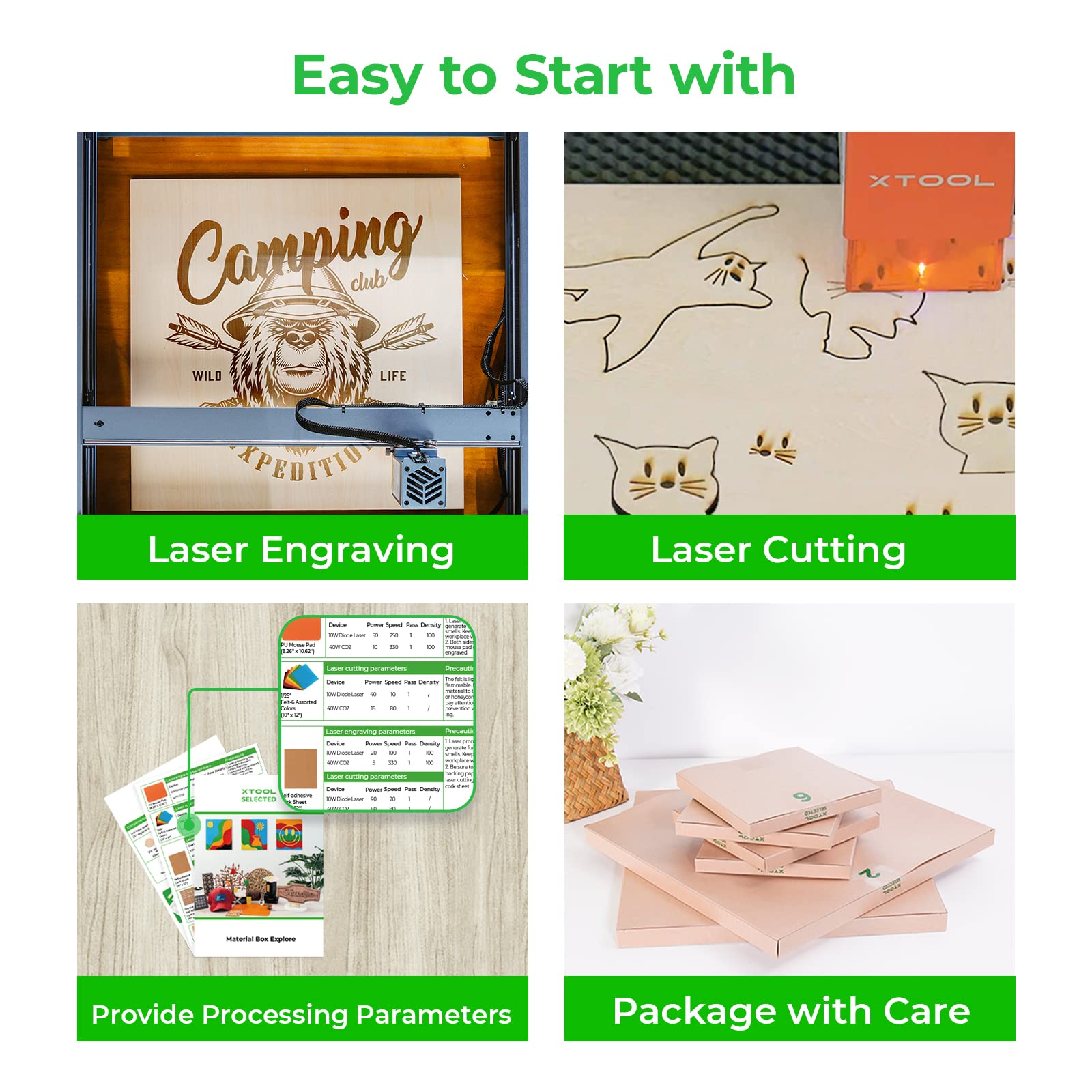 xTool Laser Material Explore Kit, 111 PCS Laser Engraving Blanks for Laser Engravers & Laser Cutters, Plywood, Acrylic, Leather, Metal, Felt, Paper for Laser Crafting, Customizing Gifts