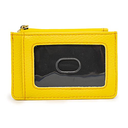 Buckle-Down Disney Wallet, Wallet ID/Card Holder, Disney Signature D Debossed PU with Gold Metal D Icon, Yellow, Vegan Leather
