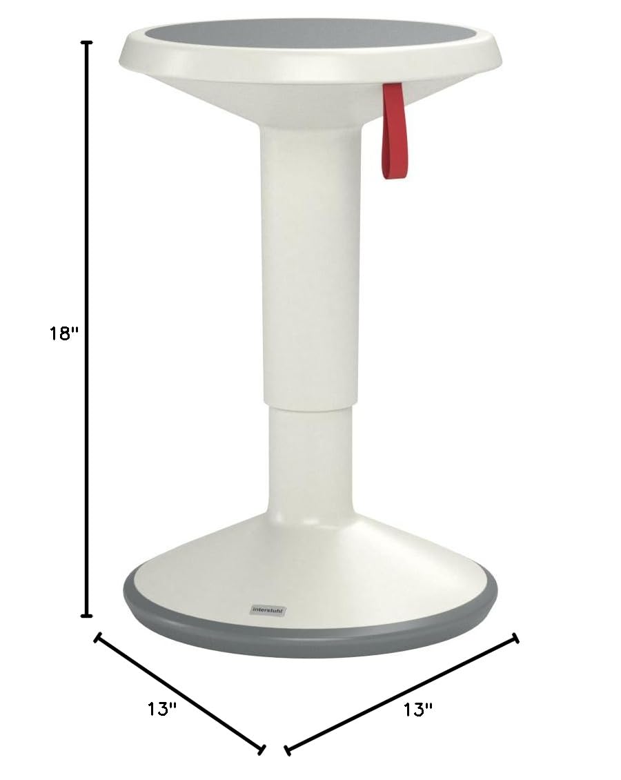 Interstuhl Up Stool Adjustable Multi-Use Ergonomic Stool, White (UP-WH)