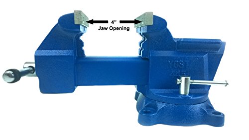 Yost Vises 445 Combination Vise | 4.5 Inch Jaw Width Utility Pipe and Bench Vise |Secure Grip with Swivel Base and Large Pipe Jaw Capacity | Made with Cast Iron and Steel U Channel Bar