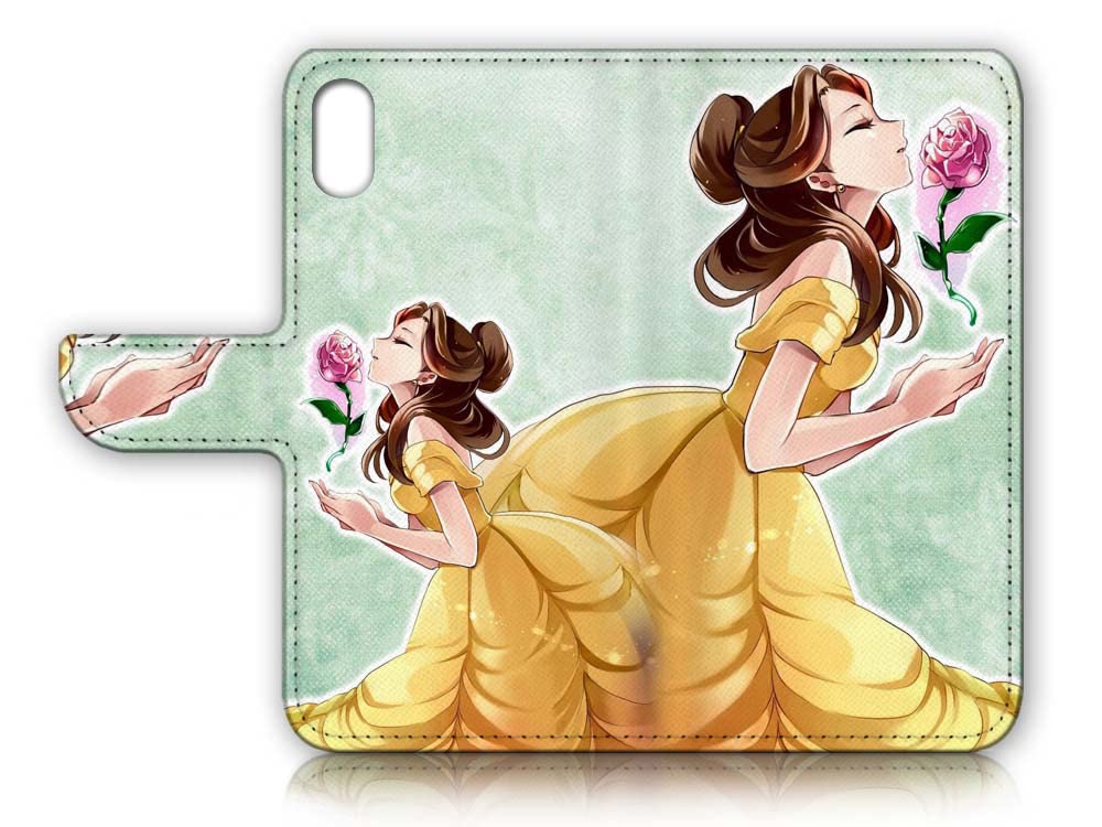 for iPhone Xs, for iPhone X, Designed Flip Wallet Phone Case Cover, A24586 Beauty Beast Belle 24586