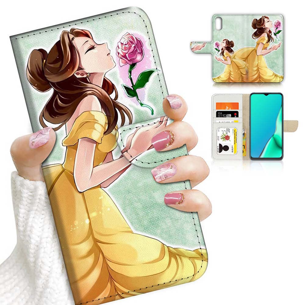 for iPhone Xs, for iPhone X, Designed Flip Wallet Phone Case Cover, A24586 Beauty Beast Belle 24586