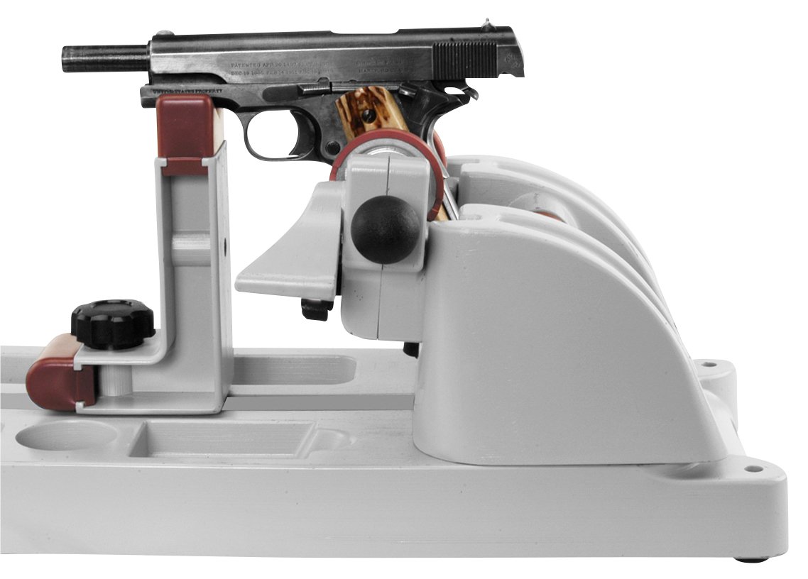 Tipton Best Gun Vise with Secure Adjustable Cradle, Storage Compartments for Cleaning, Gunsmithing and Firearm Maintenance, Red/Grey