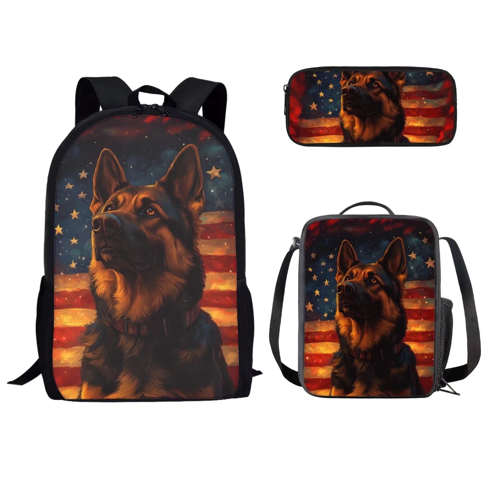 FOR U DESIGNS Universe Horse Backpack Set 3 Piece,High School Backpack for Women Teen Girls