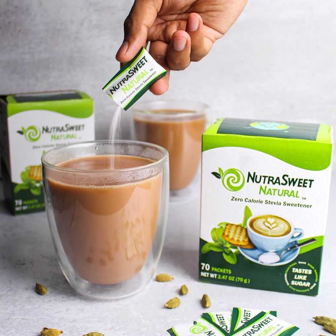 NutraSweet Natural Zero Calorie Stevia Sweetener-Natural Sugar Substitute, Sugar Like Taste, Diabetes-friendly, Keto-friendly - 70 count packets