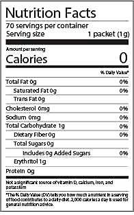 NutraSweet Natural Zero Calorie Stevia Sweetener-Natural Sugar Substitute, Sugar Like Taste, Diabetes-friendly, Keto-friendly - 70 count packets