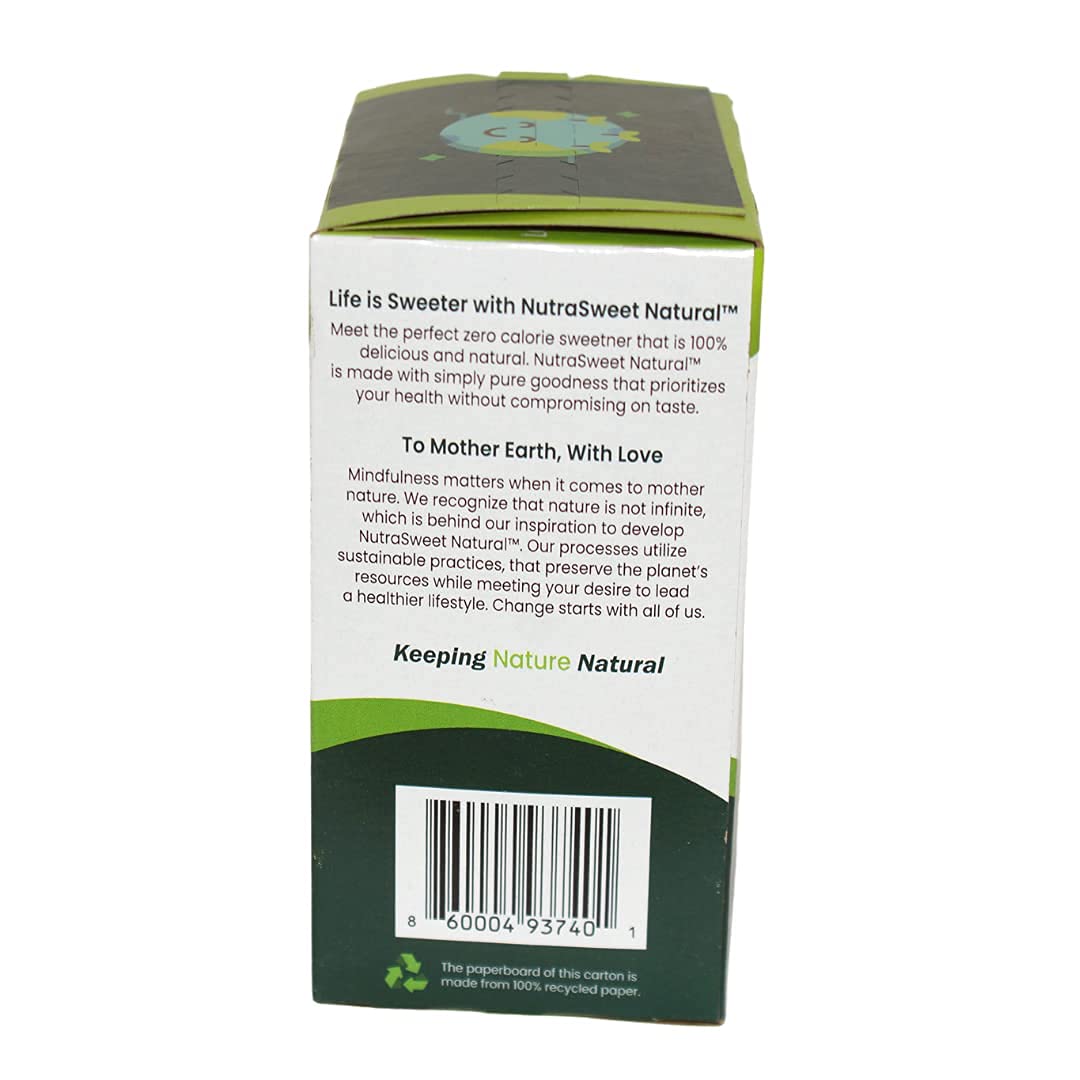 NutraSweet Natural Zero Calorie Stevia Sweetener-Natural Sugar Substitute, Sugar Like Taste, Diabetes-friendly, Keto-friendly - 70 count packets