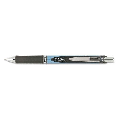 Pentel EnerGel Deluxe RTX Retractable Liquid Gel Pen, 0.7mm Medium Line, Needle Tip, Black, Pack of 6