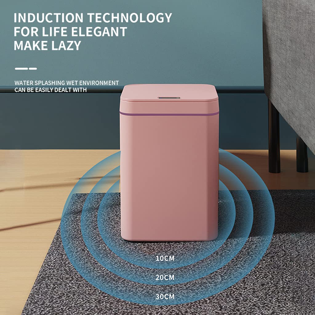 WEYCNCRIUF Smart Trash Can, 16L/4.22 Gallon Automatic Touchless Intelligent Induction Motion Sensor Trash Can Garbage Can Waste Bin with Lid for Kitchen Bedroom Bathroom Office