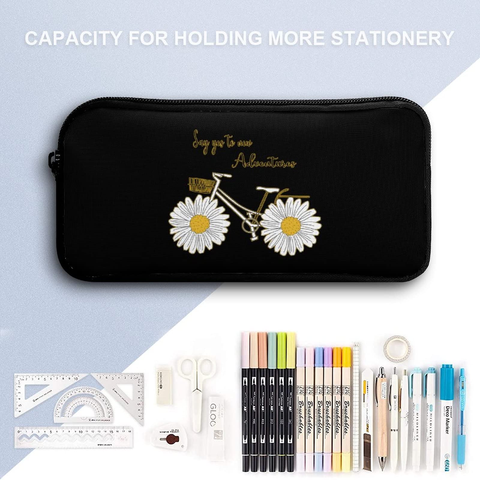 Daisy Bicycle Pencil Case Pencil Pouch Coin Pouch Cosmetic Bag Office Stationery Organizer