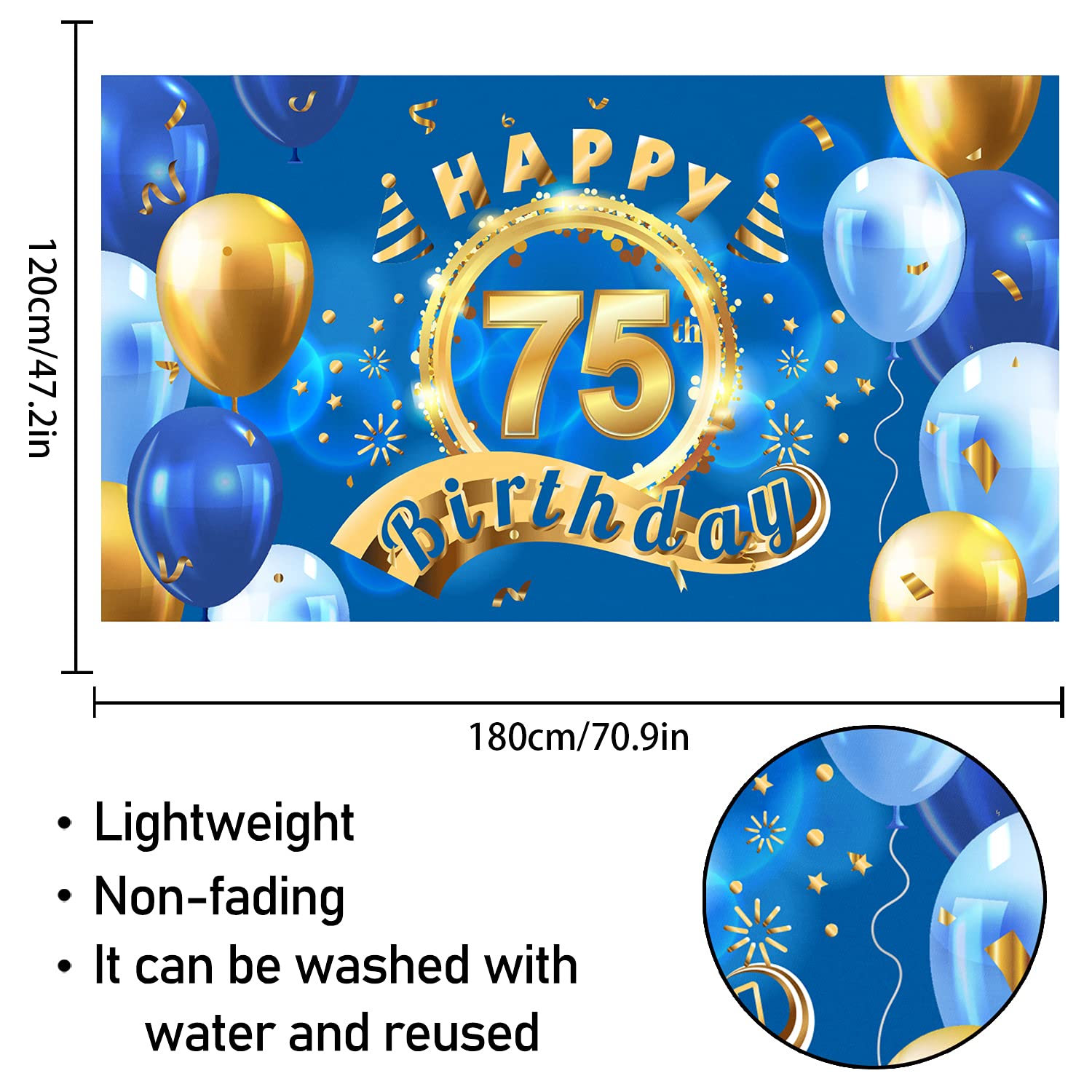 5665 Happy 11th Birthday Backdrop Banner Decor Blue – Cheers to 11 Years Old Party Theme Decorations for Boys Girls Supplies