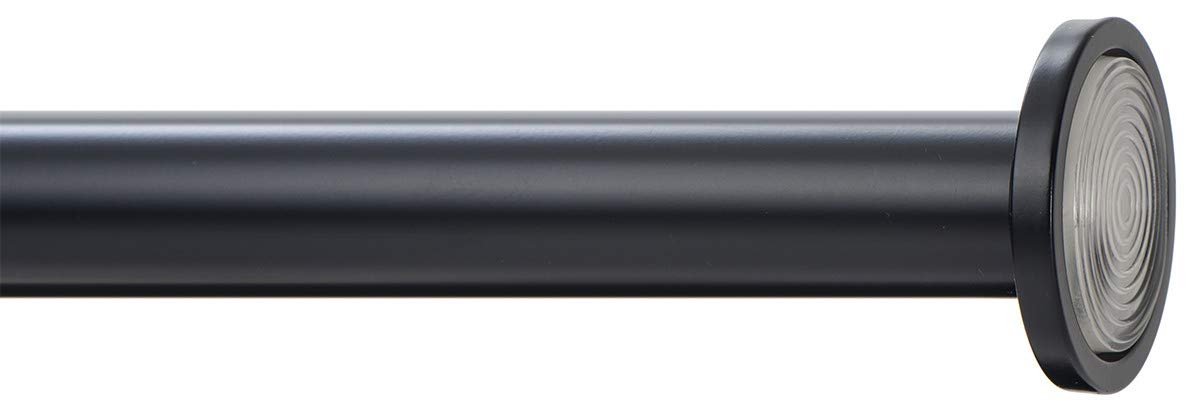Ivilon Tension Curtain Rod - Spring Tension Rod for Windows or Shower, 24 to 36 Inch. Black
