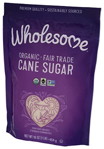 Wholesome Organic Cane Sugar, USDA Certified Organic, Fair Trade Certified, Gluten Free & Non-GMO, 16 Oz (Pack of 1)