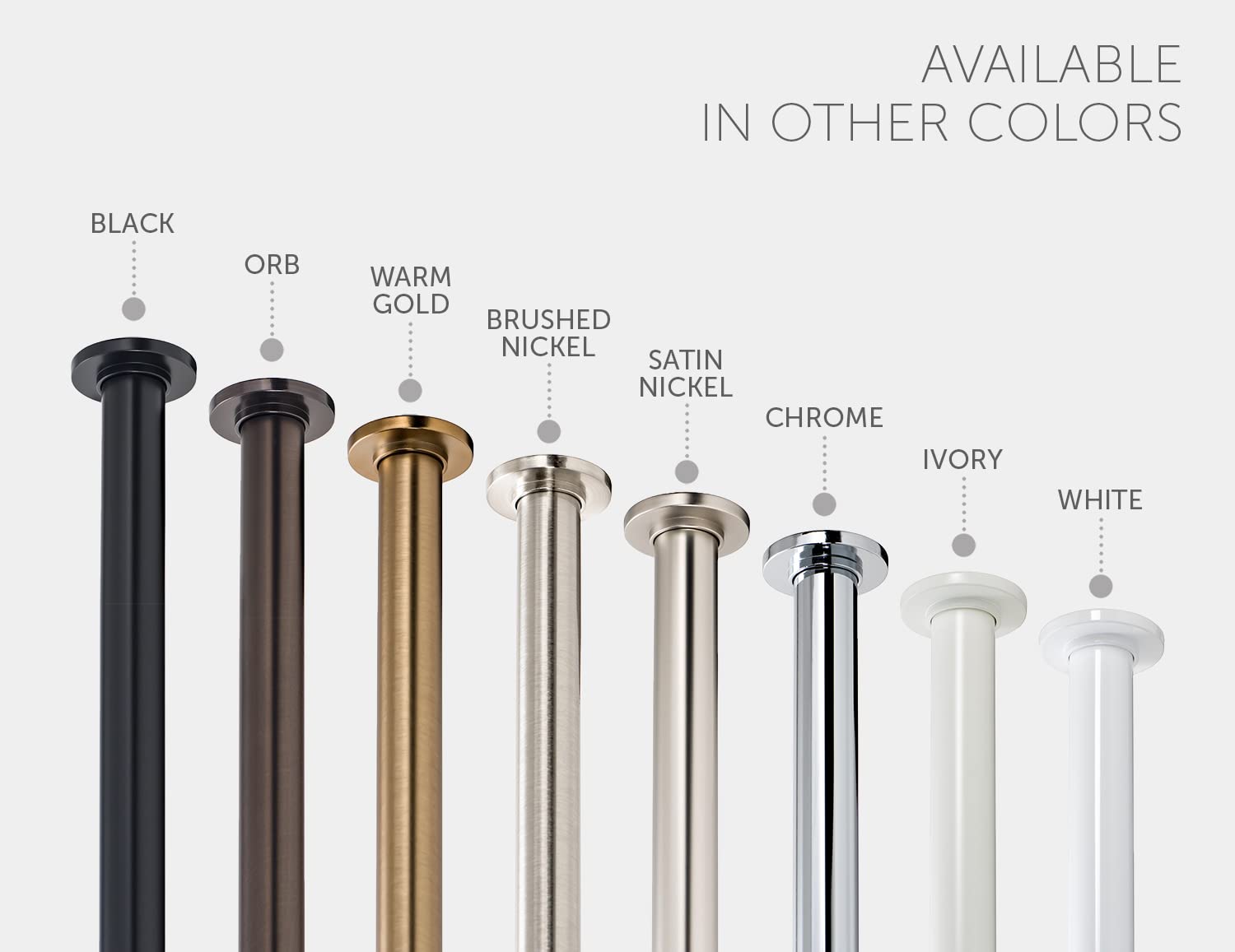 Ivilon Tension Curtain Rod - Spring Tension Rod for Windows or Shower, 24 to 36 Inch. Black