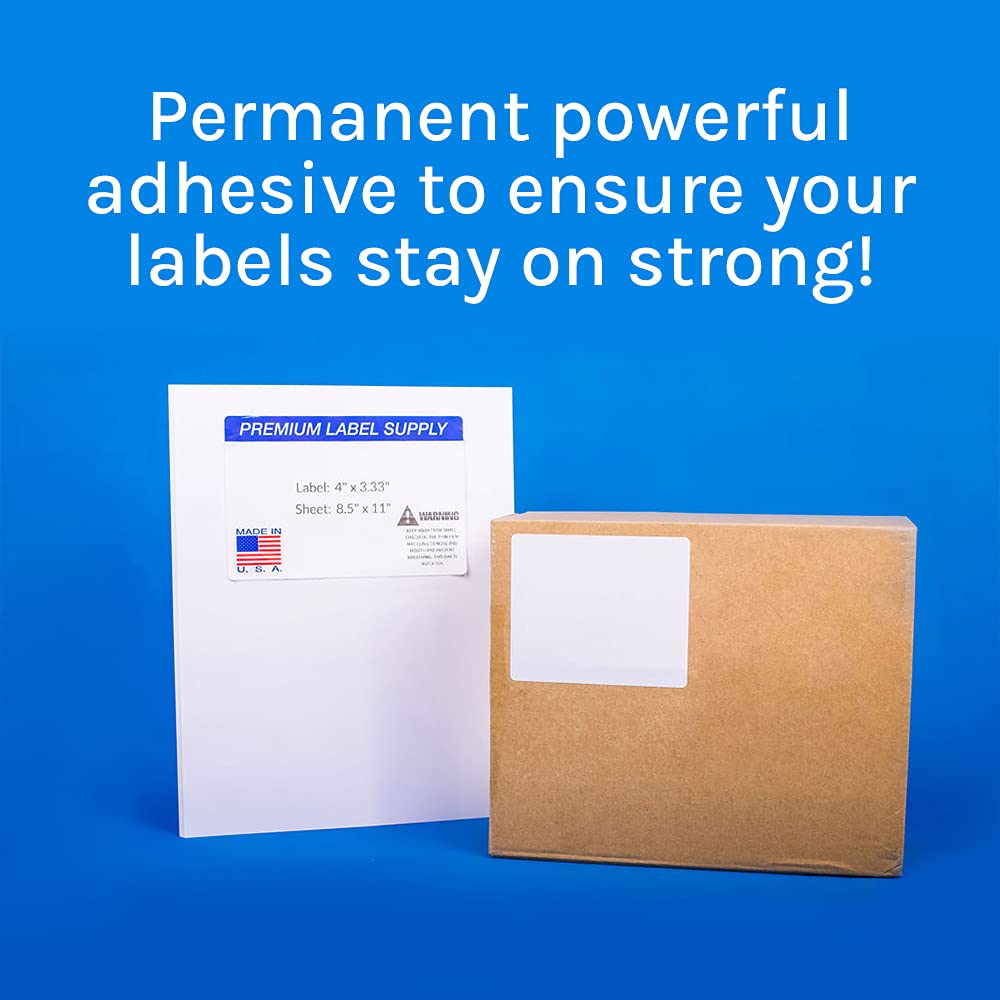 Premium Label Supply White Sticker FBA Labels β 4" x 3.33" β Laser/Inkjet Compatible β (6 Labels/Sheet), 25 Sheets - 150 Total Adhesive Labels
