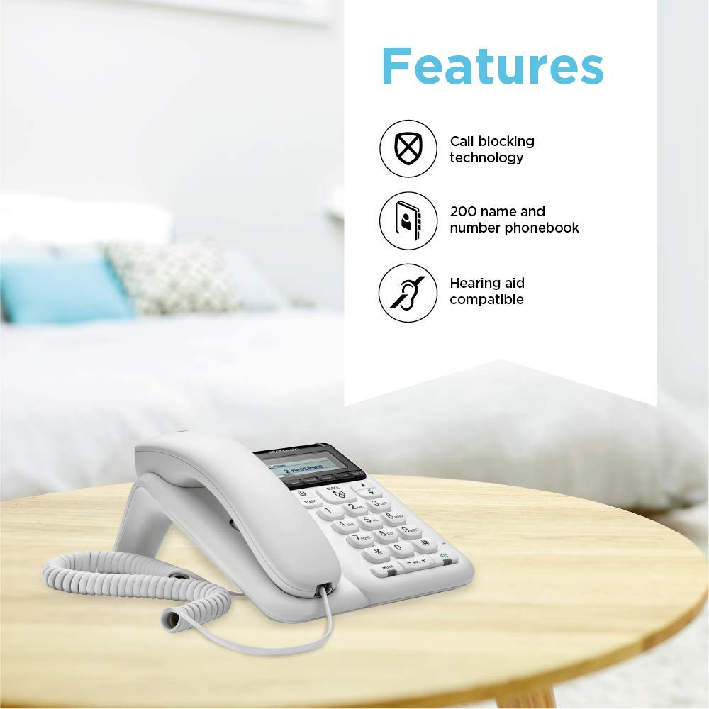 Motorola CT610 Corded Telephone - Answering Machine & Call Blocking