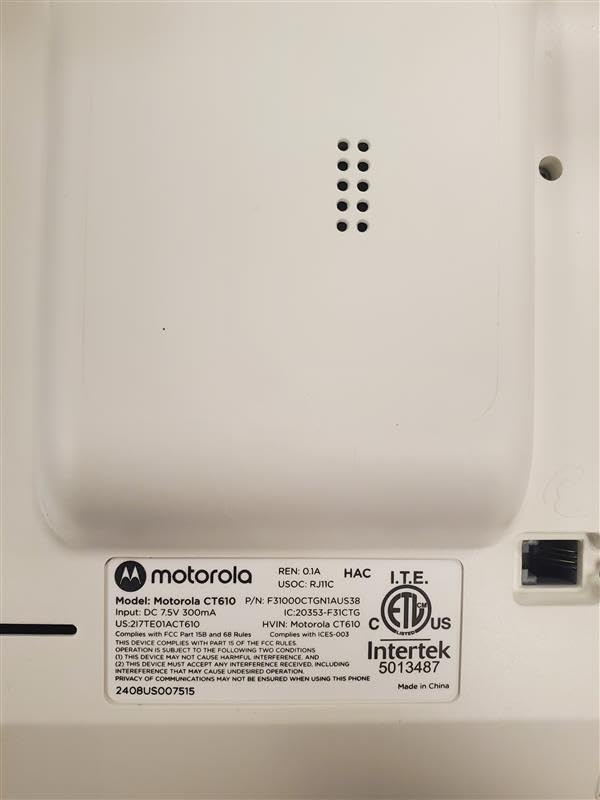 Motorola CT610 Corded Telephone - Answering Machine & Call Blocking