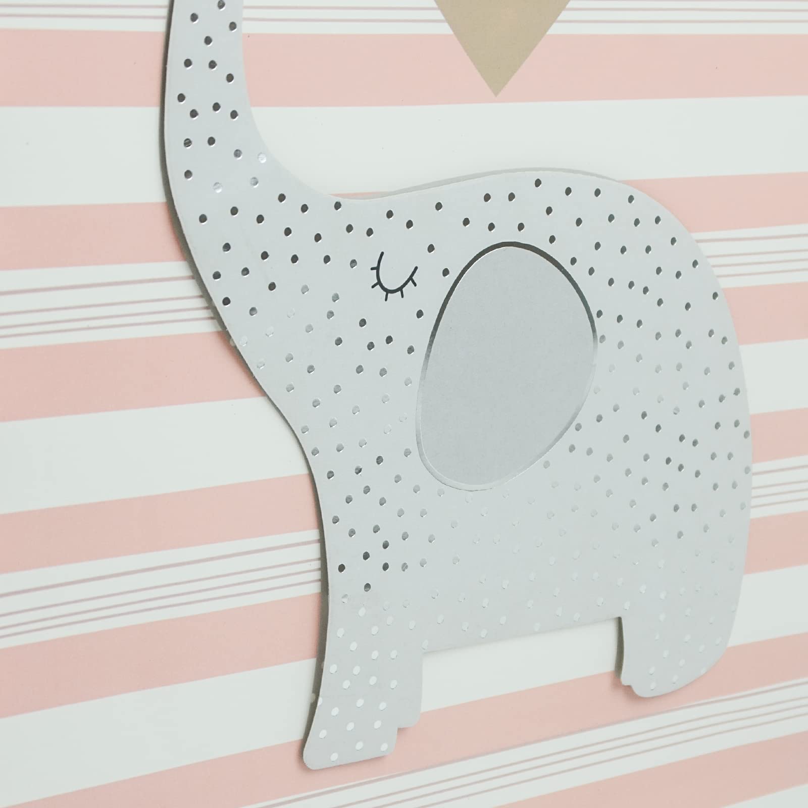 LDGOOAEL 16" Large Gift Bag with Tissue Paper for Baby Shower - 2 Pack (Baby Girl, Pink Elephant)
