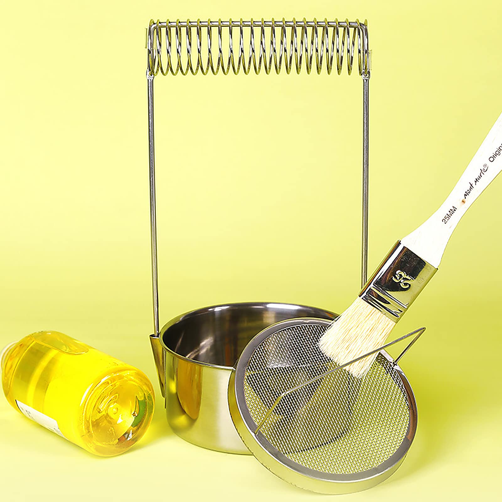 Paint Brush Holder, Stainless Steel Paint Brush Cleaner Detachable Brush Washer Portable Pen Case for Student Art School