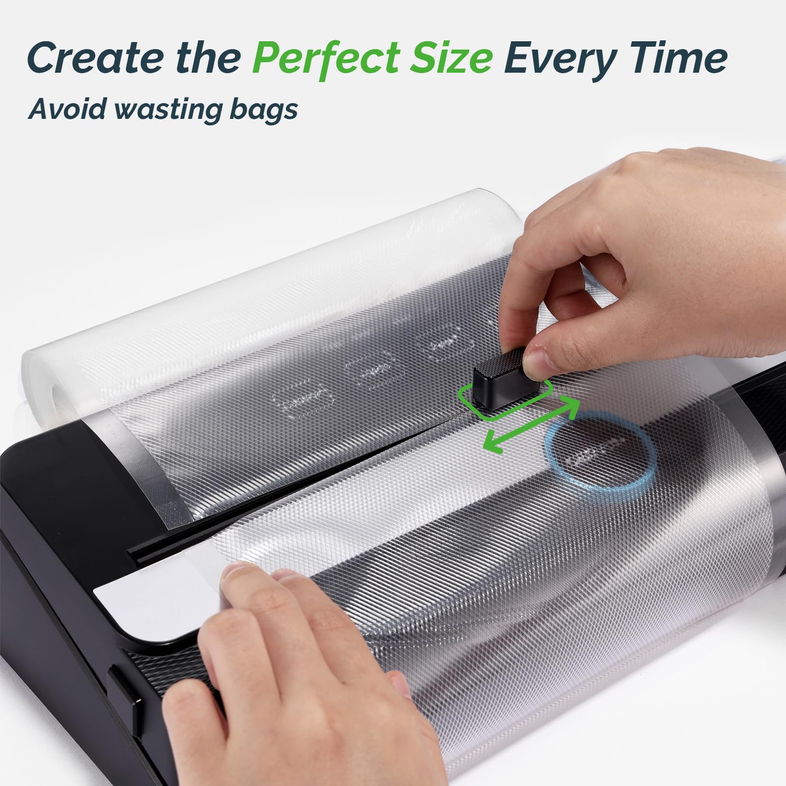 GERYON Vacuum Sealer Rolls,2 Packs 8" x 50' Food Vacuum Sealer Bags Rolls for Food Preservation Work with All Geryon Food Sealer Machine
