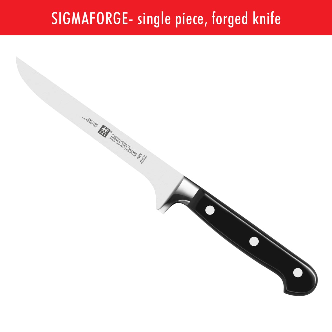 Zwilling J.A. Henckels Professional S, Flexible Boning Knife, Kitchen Knife, German Knife, 5.5 Inch, Stainless Steel, Black