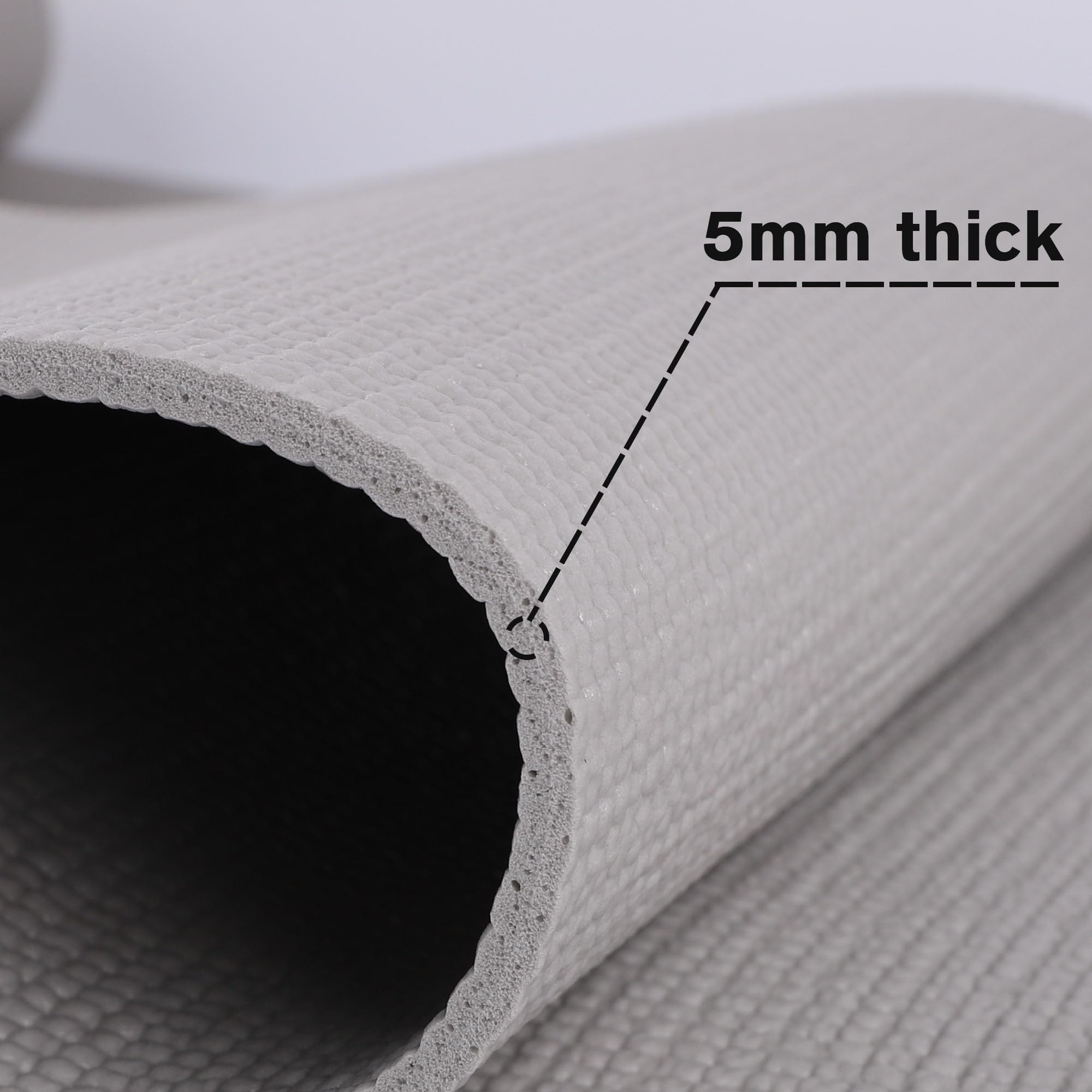 BUTJIJV Waterproof Shelf Liner for Under Sink, ( 5mm Thick, 24×82 Inch ), Slip-Resistant Kitchen Cabinet Protection Mats, Non-Adhesive PVC Foam Wire Shelf Liner, Grey Tool Drawer Liner
