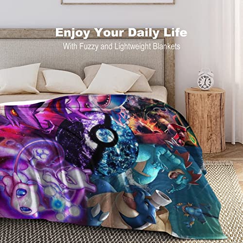 Anime Soft Throw Blanket Bedding Fleece Blankets Lightweight Cozy Warm Fit Home Living Couch Bed Sofa All Season 40"*50" (100 * 130cm)