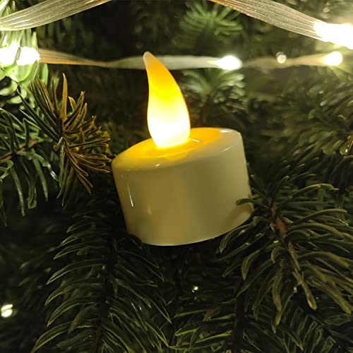 FireflyStar LED Candles Rechargeable Battery Powered Candles Tealight Candles 12 Pack with Charging Dock Tealight Cup