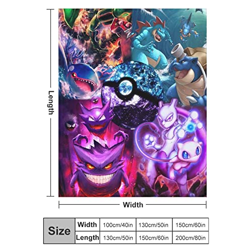Anime Soft Throw Blanket Bedding Fleece Blankets Lightweight Cozy Warm Fit Home Living Couch Bed Sofa All Season 40"*50" (100 * 130cm)
