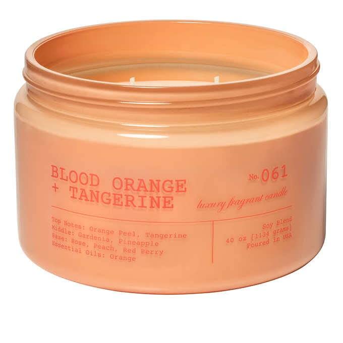 Bellevue Luxury Candles| 4 Wick | 40 Ounce | Soy Blend with Pure Essential Oils | Lid Included (Blood Orange & Tangerine)