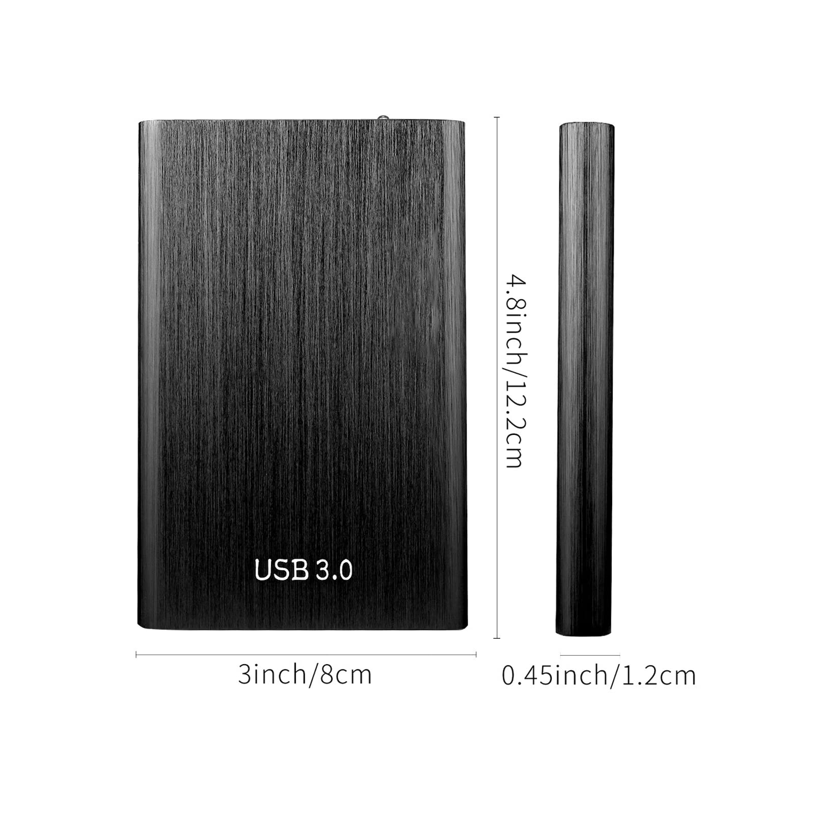 External Hard Drive 2TB - 2.5" USB 3.0 Ultra Slim Metal Design Portable HDD for Mac, PC, Laptop, Computer, Smart TV -BlackA