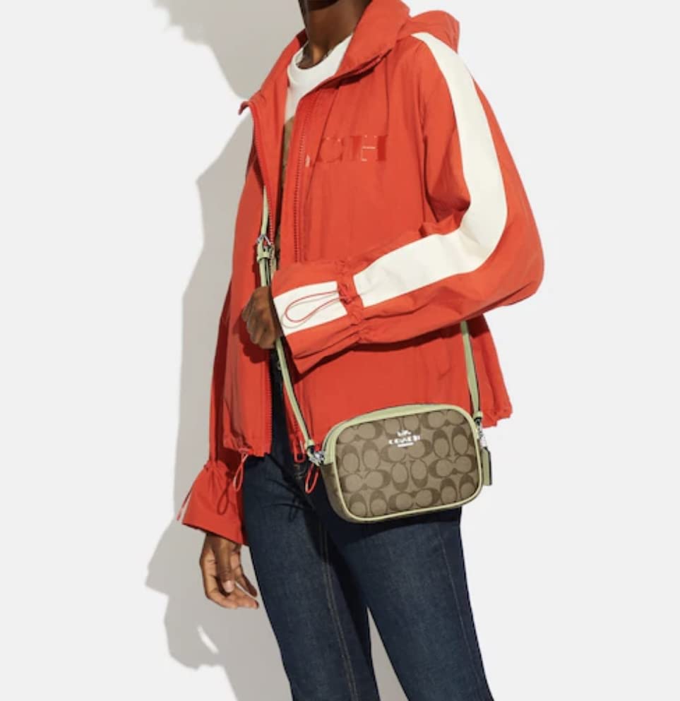 Coach Women's Mini Jamie Camera Bag (Signature Canvas Khaki Pale Lime)