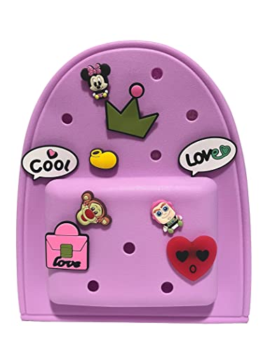 Happy Home Silicone Women Backpack With Charms-Small Travel Crossbody Bag Lightweight Durable Waterproof (Light Purple)