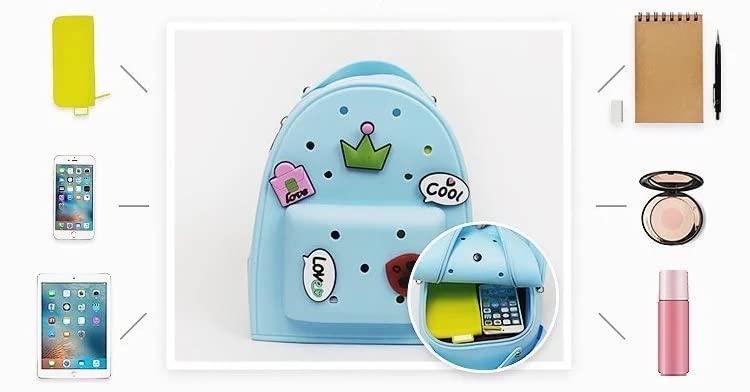 Happy Home Silicone Women Backpack With Charms-Small Travel Crossbody Bag Lightweight Durable Waterproof (Light Purple)