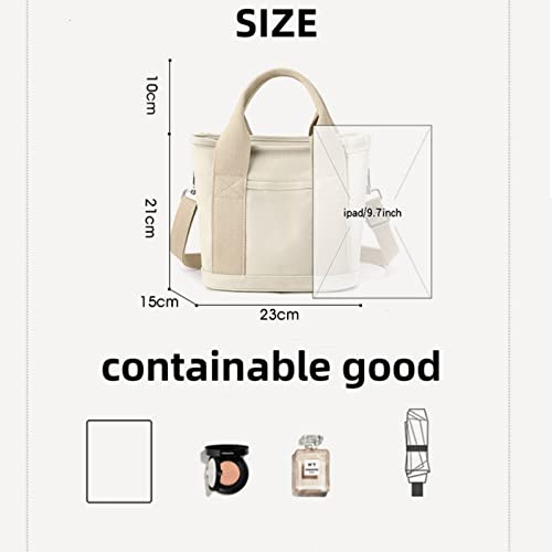 Canvas Tote Bag Crossbody Bag for woman 2 In 1 Large Capacity Multi-Pocket Handbag (pink)