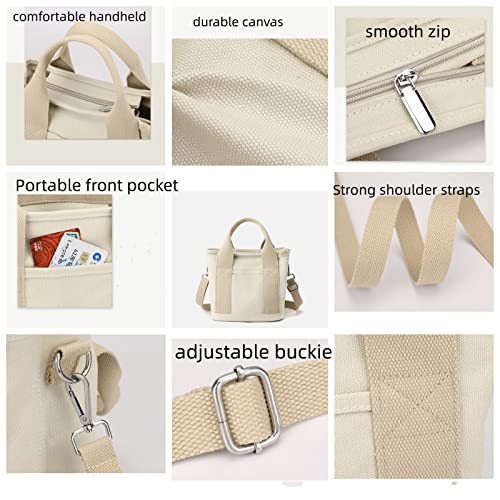Canvas Tote Bag Crossbody Bag for woman 2 In 1 Large Capacity Multi-Pocket Handbag (pink)