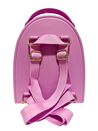 Happy Home Silicone Women Backpack With Charms-Small Travel Crossbody Bag Lightweight Durable Waterproof (Light Purple)